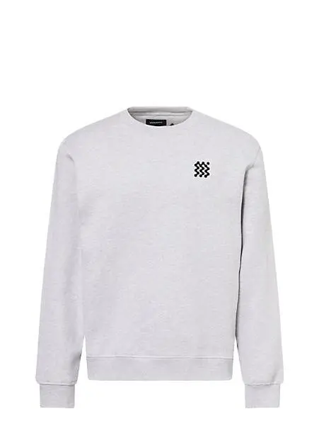 MANORS Logo-print Cotton-jersey Sweatshirt - Grey Marl