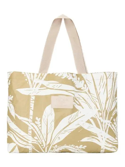 ALOHA COLLECTION Ti Leaf Holo Holo Reversible Tote - Latte