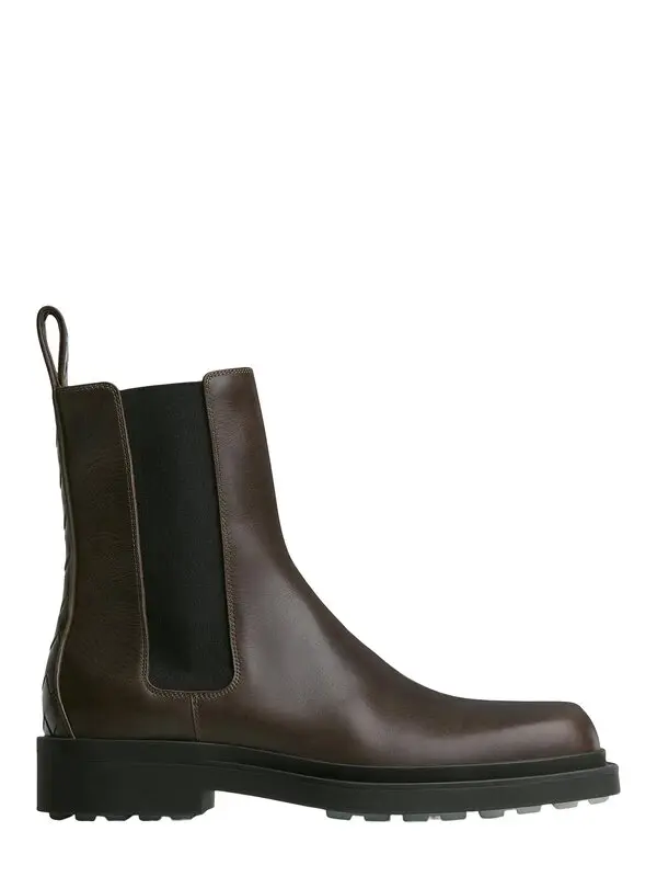 Bottega Veneta Leather Intrecciato-detail Ben Chelsea Boots - Brown