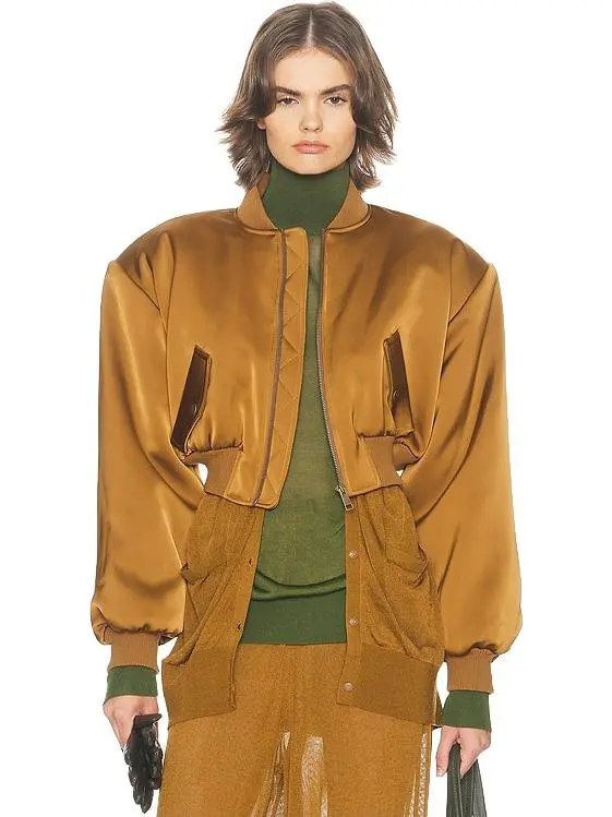 HELSA Satin Puff Bomber - Dijon