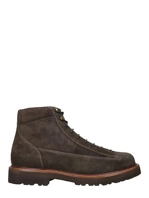Brunello Cucinelli Hiker Suede Ankle Boots - Taupe