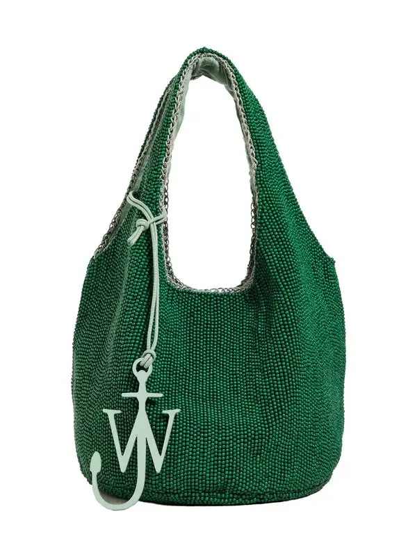 JW Anderson Mini Beaded Shopper Bag - Green