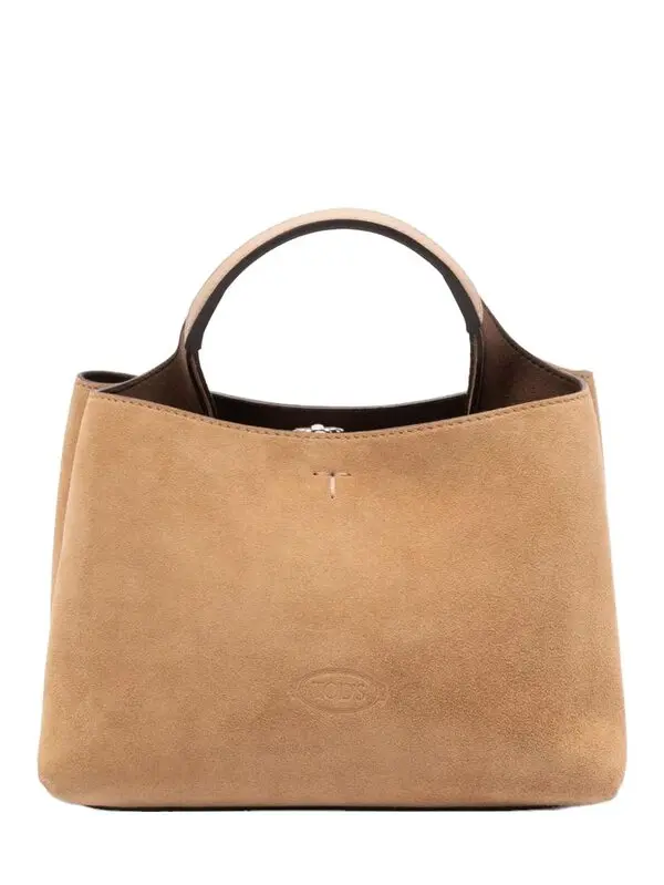 TOD'S Micro Leather Tote Bag - Marrone Chiaro