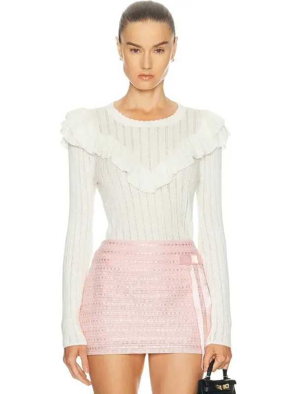 LoveShackFancy Presla Sweater - Dove Blanc