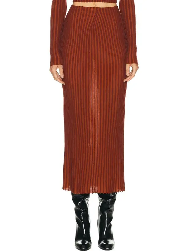 Gabriela Hearst Krause Skirt - Rust Burnt Sienna