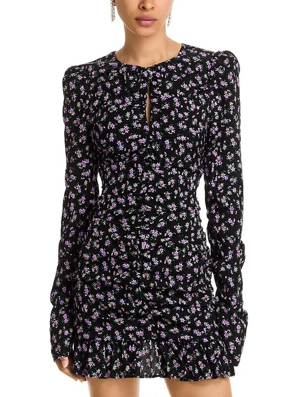 Essentiel Antwerp Imke Bow Detail Ruched Dress - Black