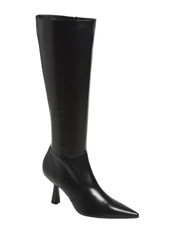 STUART WEITZMAN Sculpt Pointy Toe Knee High Boots - Black/black