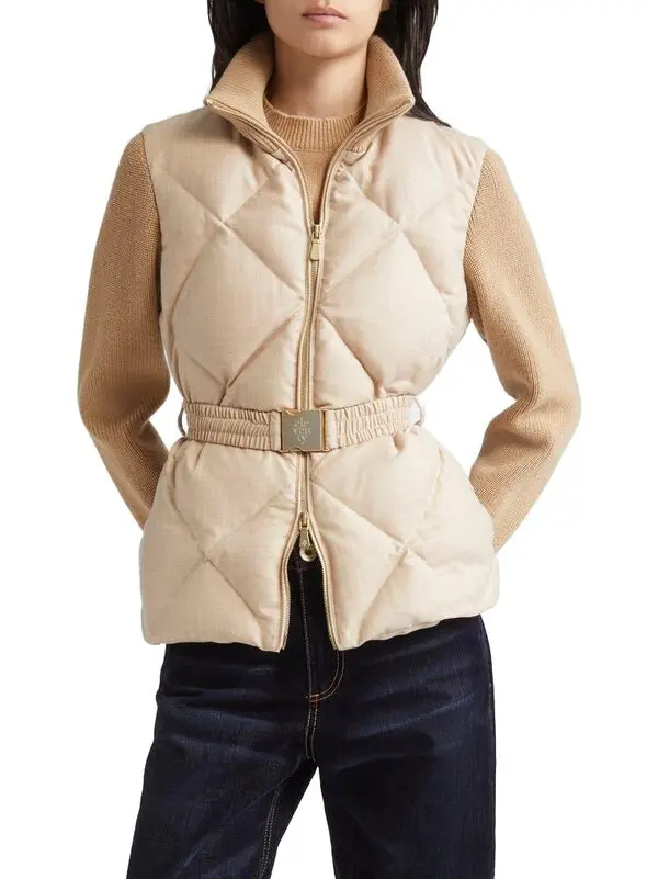 Eleventy Diamond Quilted Down Jacket - 02 Sand