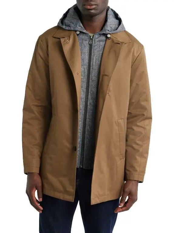 Johnston & Murphy Upton Raincoat With Removable Liner - Whiskey/gray Plaid