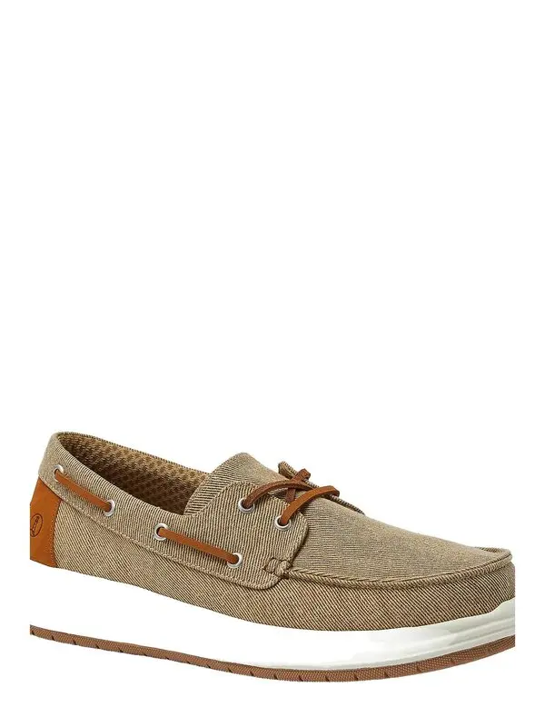 LANDS' END Comfort Slip-on Boat Shoes - Desert Tan