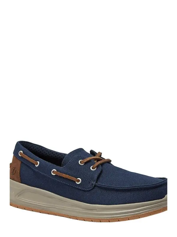 LANDS' END Comfort Slip-on Boat Shoes - Navy