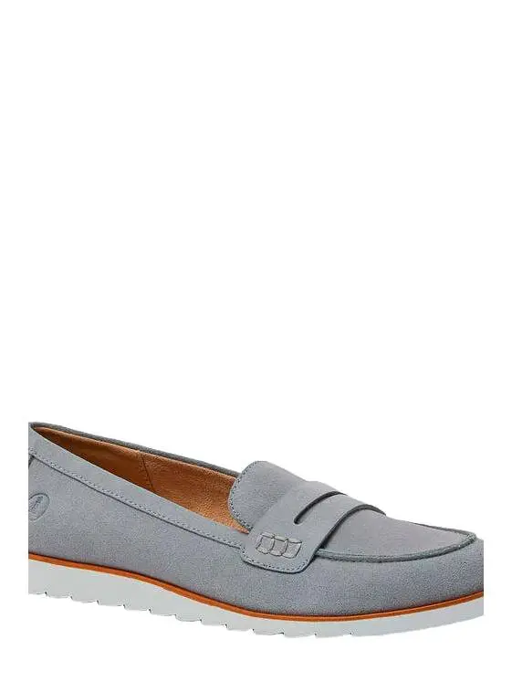LANDS' END Comfort Lug Sole Suede Loafers - Harbor Gray