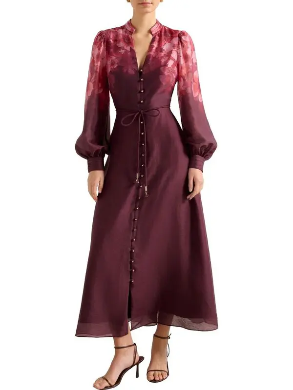EVER NEW Camilla Long Sleeve Maxi Dress - Placement Print
