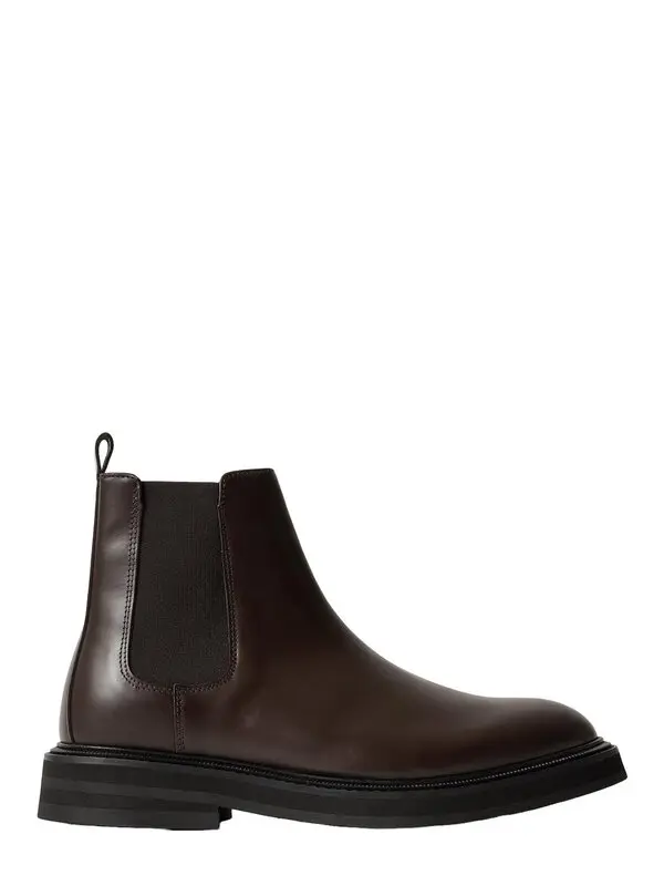 VINNY'S Officer Leather Chelsea Boots - Brown