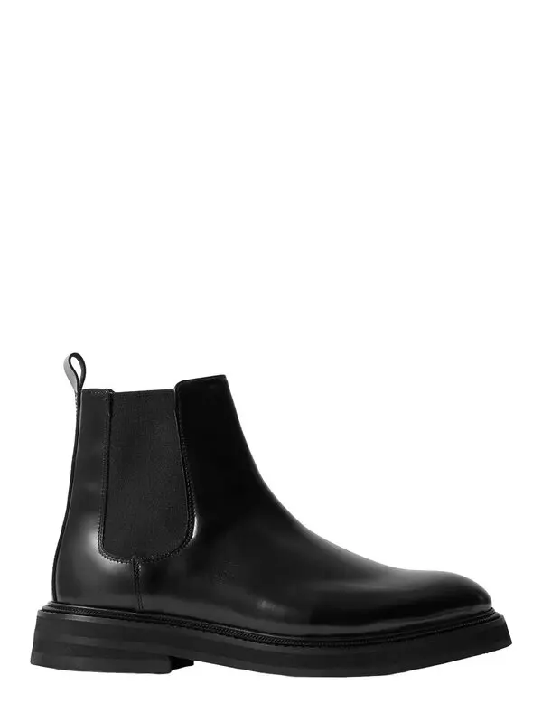 VINNY'S Officer Glossed-leather Chelsea Boots - Black