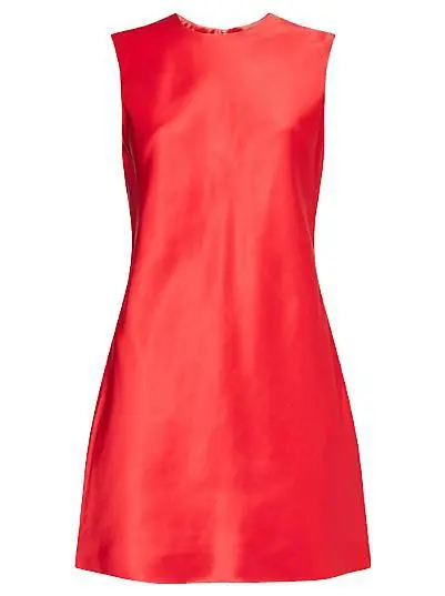 JW Anderson Shift Sleeveless Woven Mini Dress - Crimson Red