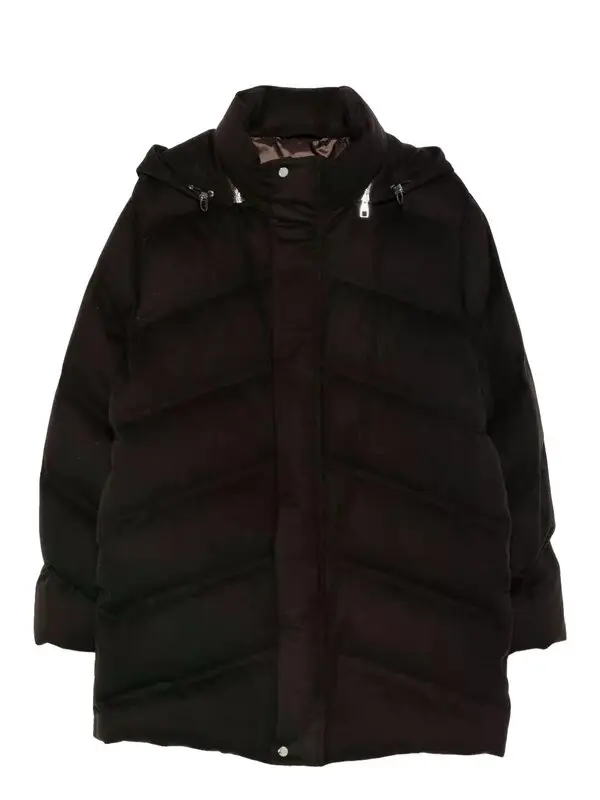 BRETT JOHNSON Quilted Hooded Jacket - Brown