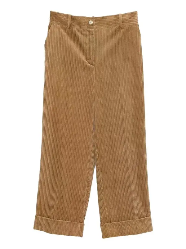 P.a.r.o.s.h Corduroy Cuffed Trousers - Brown