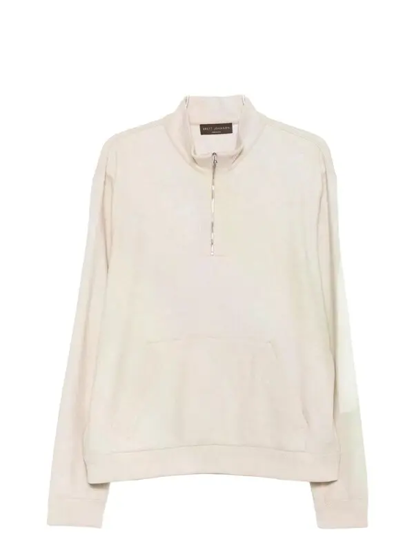 BRETT JOHNSON Half-zip Sweatshirt - Neutrals