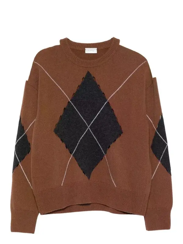 MRZ Argyle-knit Jumper - Brown