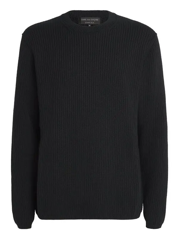 Comme Des Garçons Textured Knit Pullover Sweater - Black