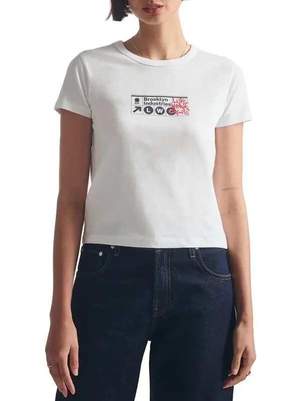 Brooklyn Industries Printed Cotton T-shirt - White