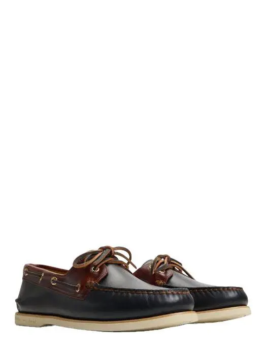Sperry Gold Cup Authentic Original Boat Shoe - Black/brown Leather Smooth