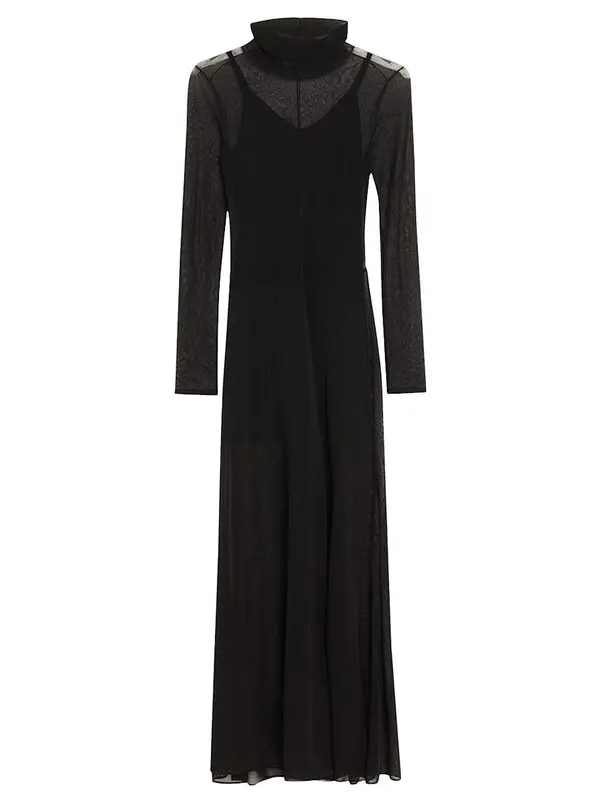JASON WU Sheer Knit Maxi Dress - Black