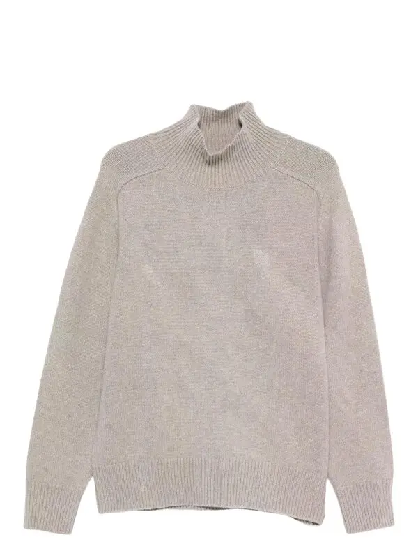 Soft Goat Funnel-neck Sweater - Neutrals