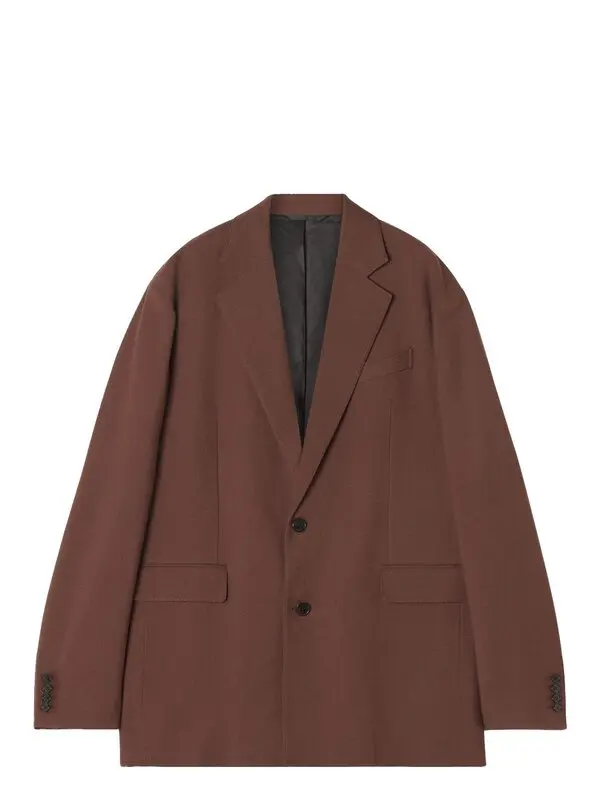 LANVIN Oversized Flannel Jacket - Mocha