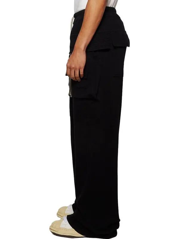 Rick Owens Creatch Wide Cargo Drawstring Pants - Black