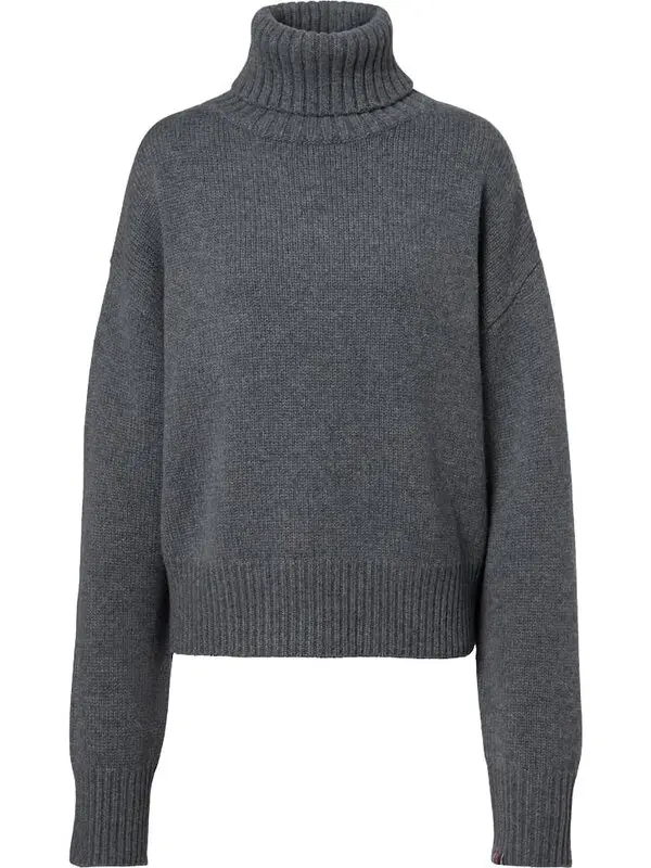 Extreme Cashmere N°434 Crop Xtra Turtleneck Sweater - Grey