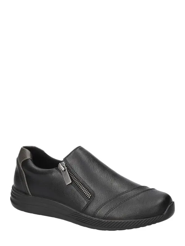 EASY WORKS BY EASY STREET Karol Zip Up Sneakers - Black/grey