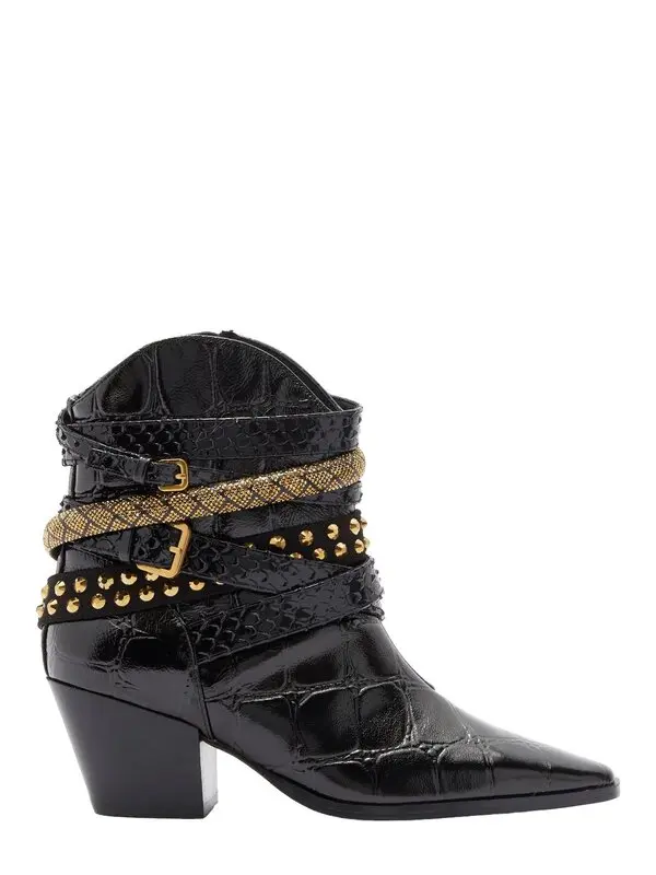 Kurt Geiger Multi Strap Western Bootie - Black