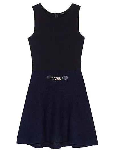 Maje Two-in-one Tweed Mini Dress - Navy