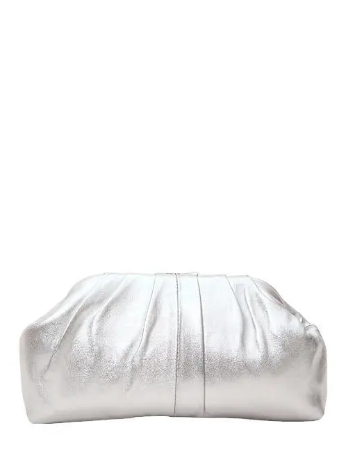 PHASE EIGHT Metallic Faux-leather Pouch With Detachable Chain - Silver