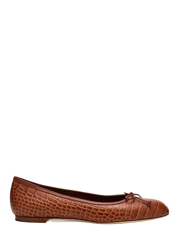 Manolo Blahnik Verallim Ballerina Flats - Medium Brown