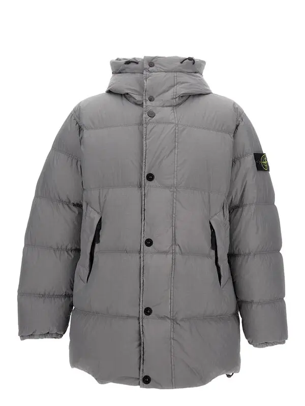Stone Island Long Padded Jacket - Grey