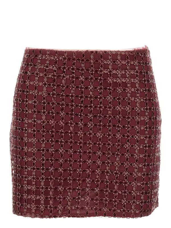 Remain Birger Christensen Midi Mesh Skirt - Red
