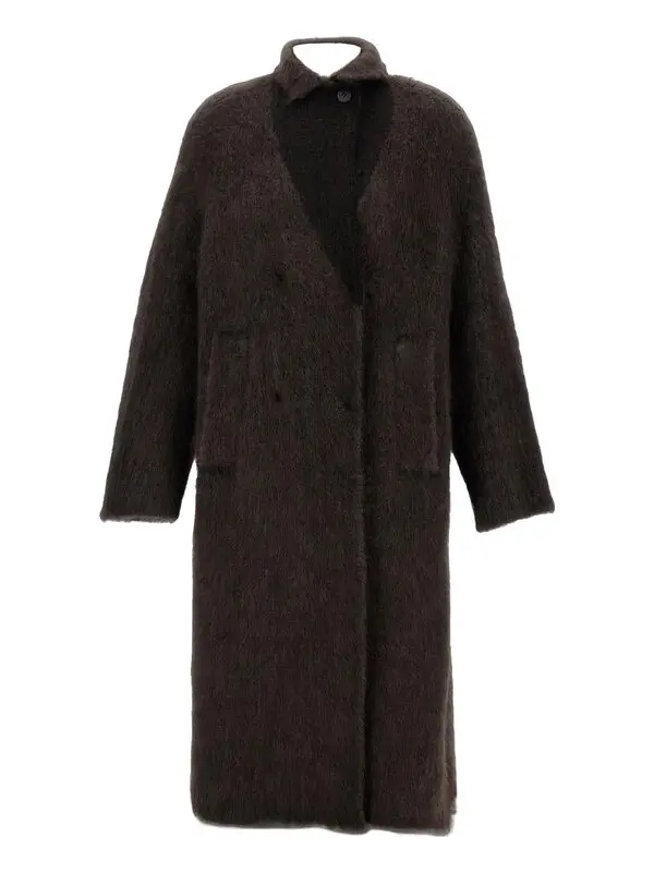 BOBOUTIC Double-breasted Wool Blend Coat - Brown