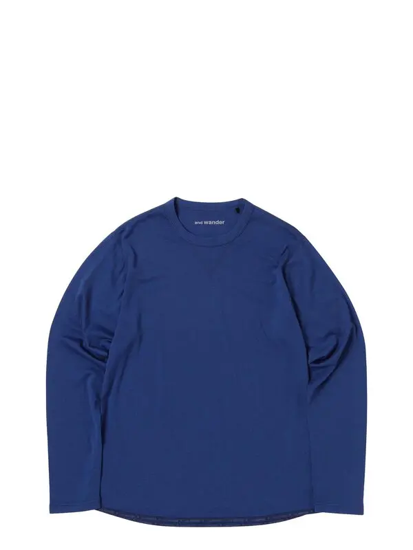 AND WANDER 28 Merino Base Long Sleeve T-shirt - Blue