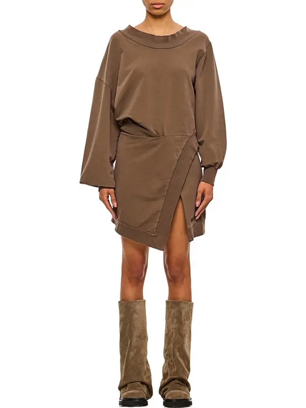 Attico Light American Fleece Mini Dress - Brown