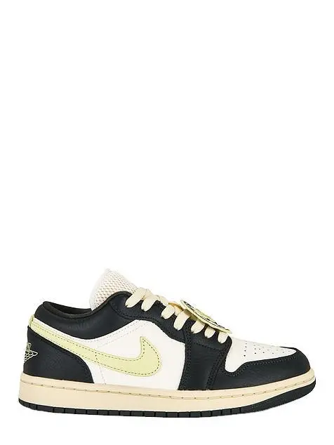 JORDAN 1 Low Se V2 Sneakers - Anthracite  Luminous Green & Sail