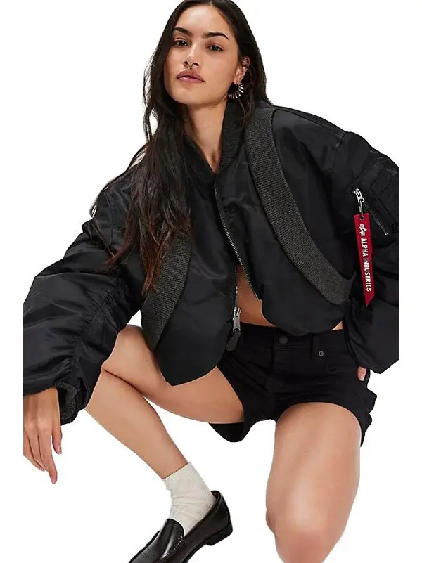 Alpha Industries Ma-1 Knit Rib Flight Jacket - Black