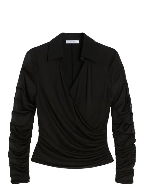 Max Mara Jersey And Tulle Blouse - Black