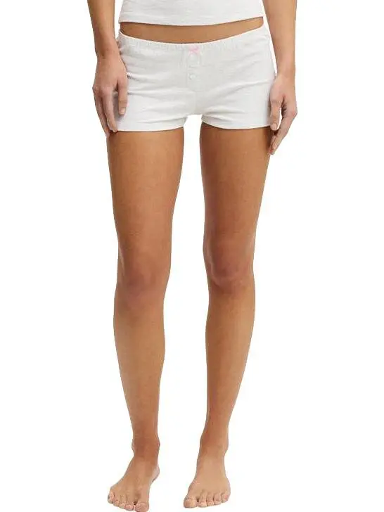 Cotton:on Relaxed-fit Micro Shorts - Light Grey Marle