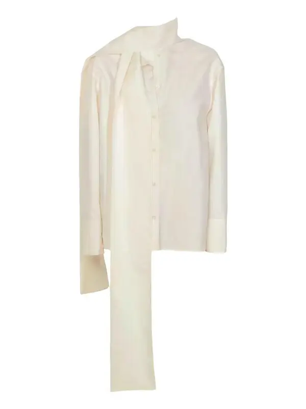 RXQUETTE Scarf-detail Cotton Blouse - White
