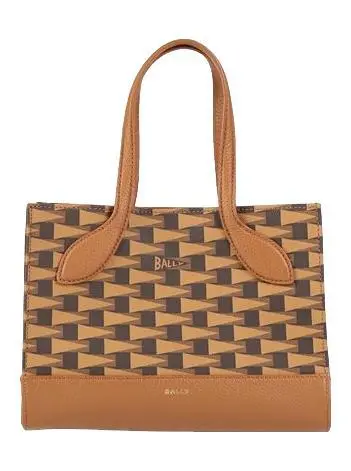 Bally Leather Tote With Brand Logo - Brown