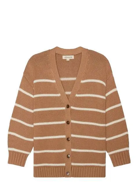 ELLSWORTH + IVEY Elizabeth Knit Cardigan - Mocha/ivory