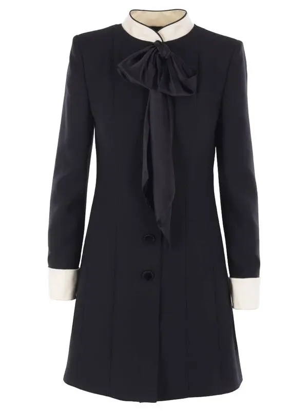Valentino Garavani Crepe Couture Mini Dress - Black+champagne